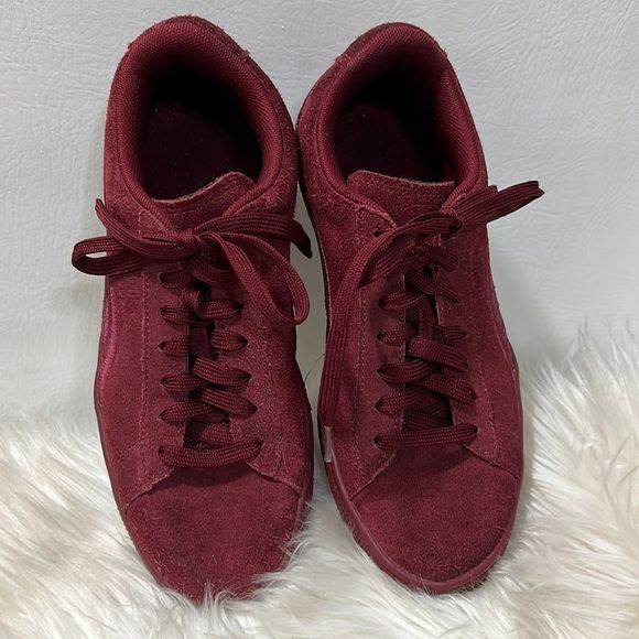 Puma | Shoes | Puma Womens Suede Sneaker In Size 65 C Maroon Color ...